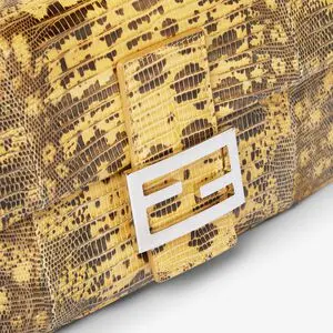 Fendi Baguette® 26424 Tegu Lizard Leather Bag